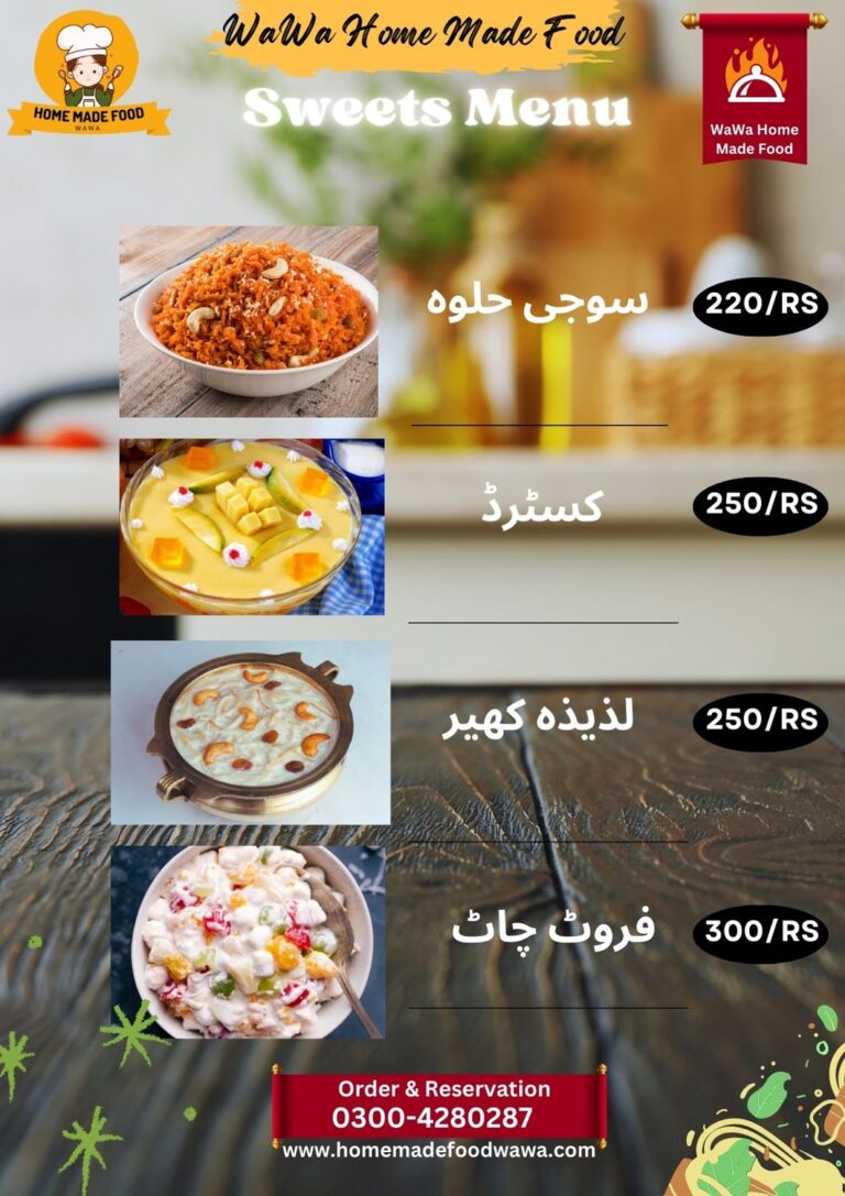 Menu by WaWa Homemade food - homemadefoodwawa.com