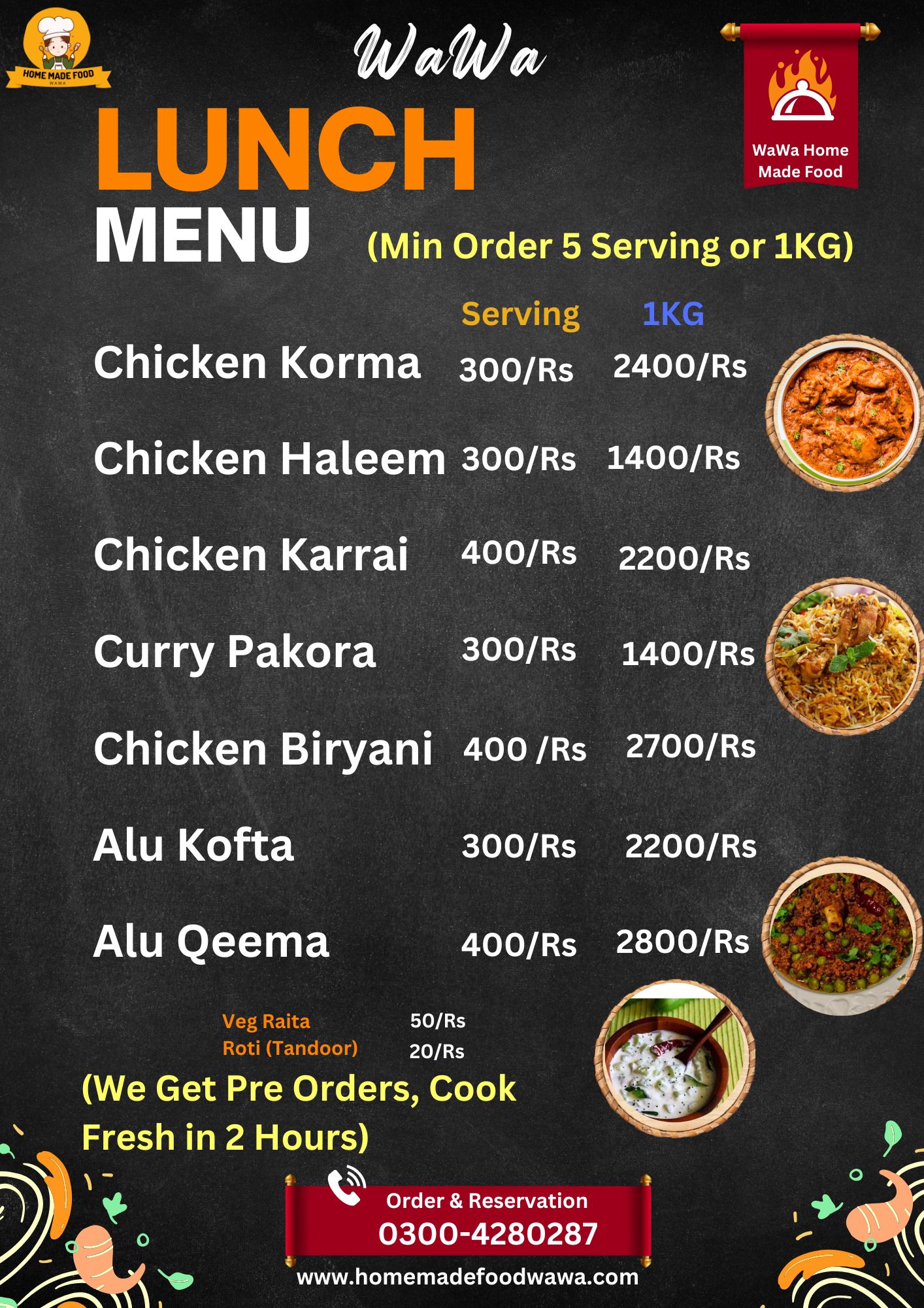 Menu by WaWa Homemade food - homemadefoodwawa.com